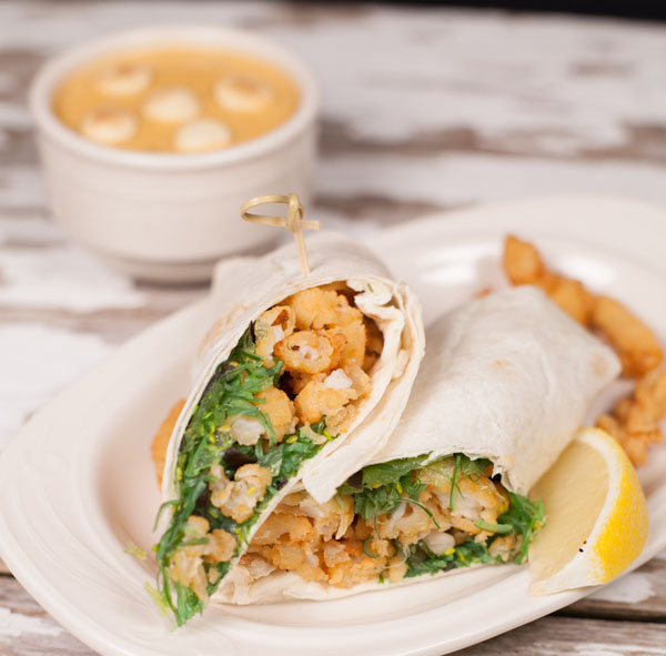 Calamari Wrap with Seafood Bisque Recipe - Martin Bros. Distributing