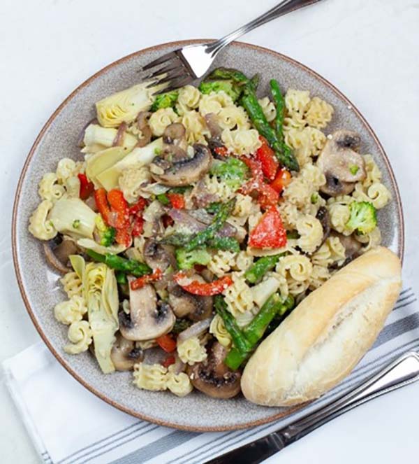 Garlic Pasta with Sauteed Vegetables Recipe - Martin Bros. Distributing